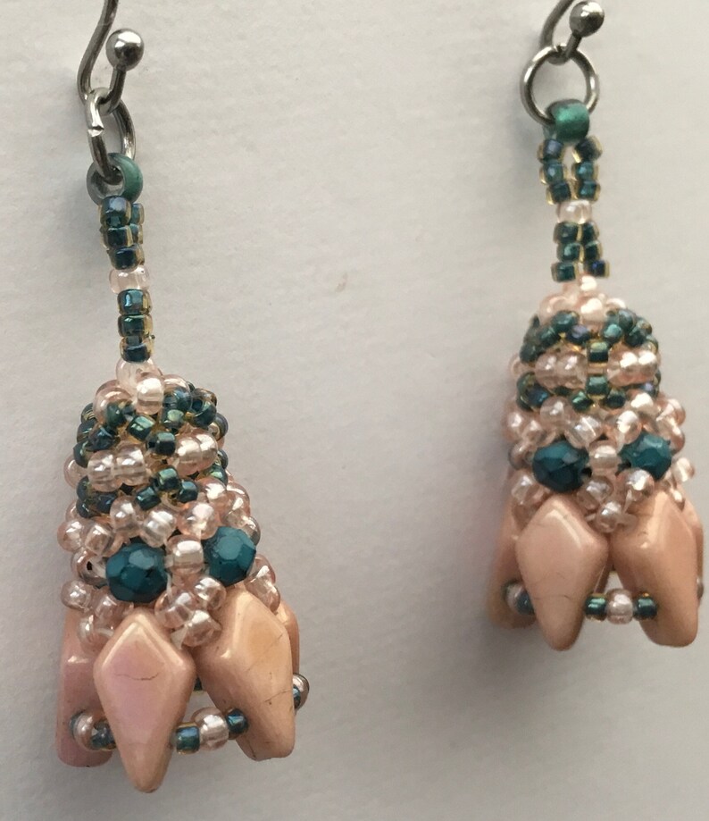 Danielle Beaded Earrings Pattern Pdf Beading Tutorial - Etsy