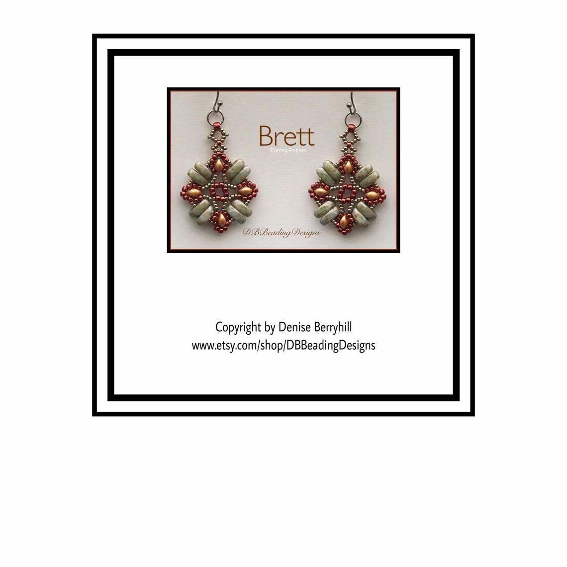 Brett Beaded Earrings Pattern, Dbbeadingdesigns, PDF, Beading Tutorial ...
