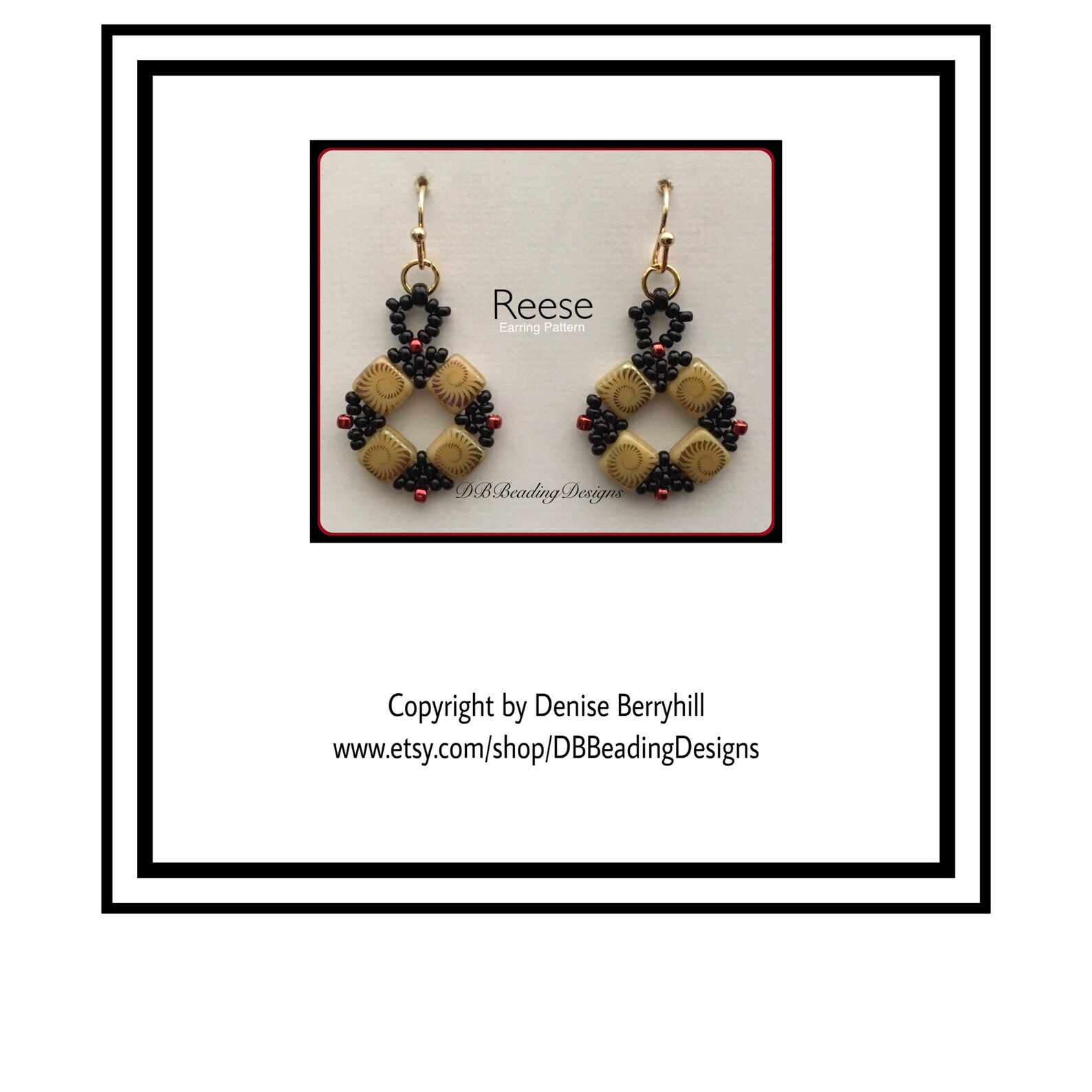 Reese Beaded Earrings Patterns Dbbeadingdesigns Pdf Beading | Etsy