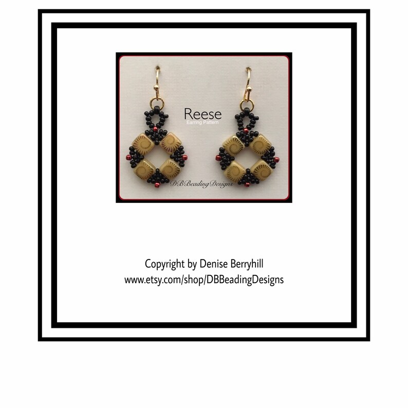 Reese Beaded Earrings Patterns, Dbbeadingdesigns, Pdf, Beading Tutorial ...