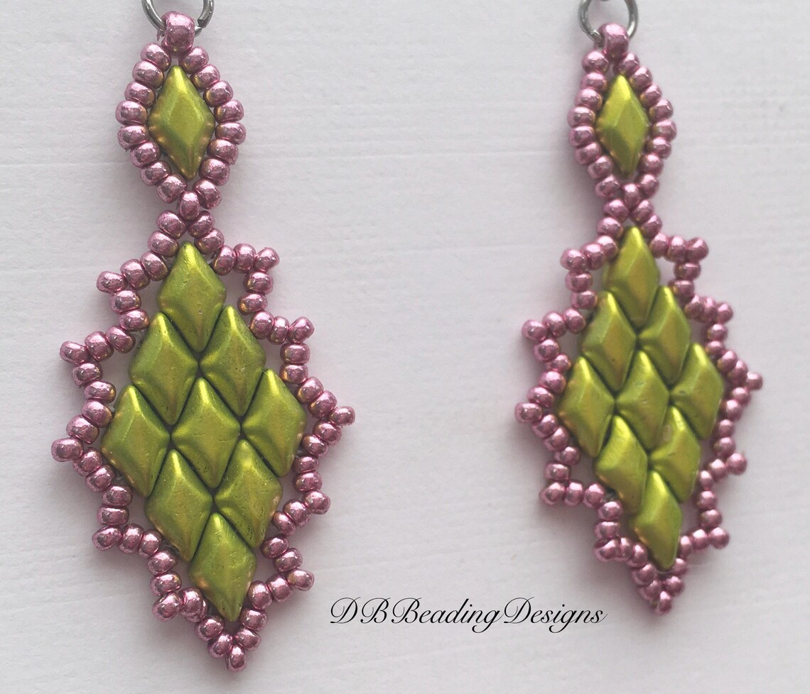 Reba Beaded Earrings Pattern PDF Bead Pattern Tutorial | Etsy