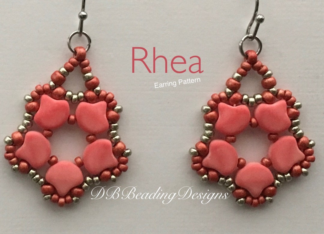 Rhea Beaded Earrings Pattern, Instant PDF, Dbbeadingdesigns, Bead ...