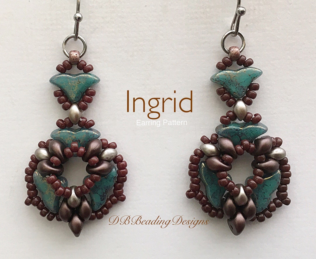 Ingrid Beaded Earrings Pattern, Dbbeadingdesigns, PDF, Beading Tutorial ...