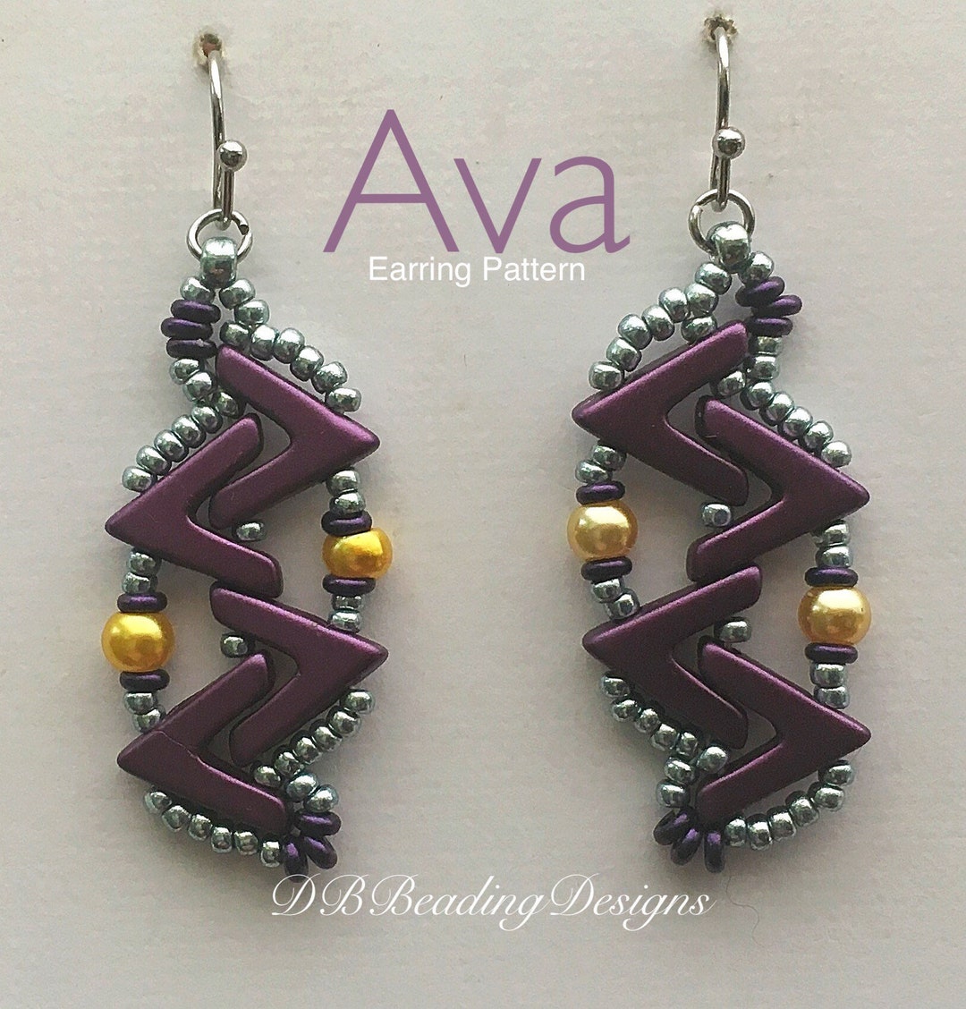 Ava Beaded Earrings Pattern, Dbbeadingdesigns, PDF, Beading Tutorial ...