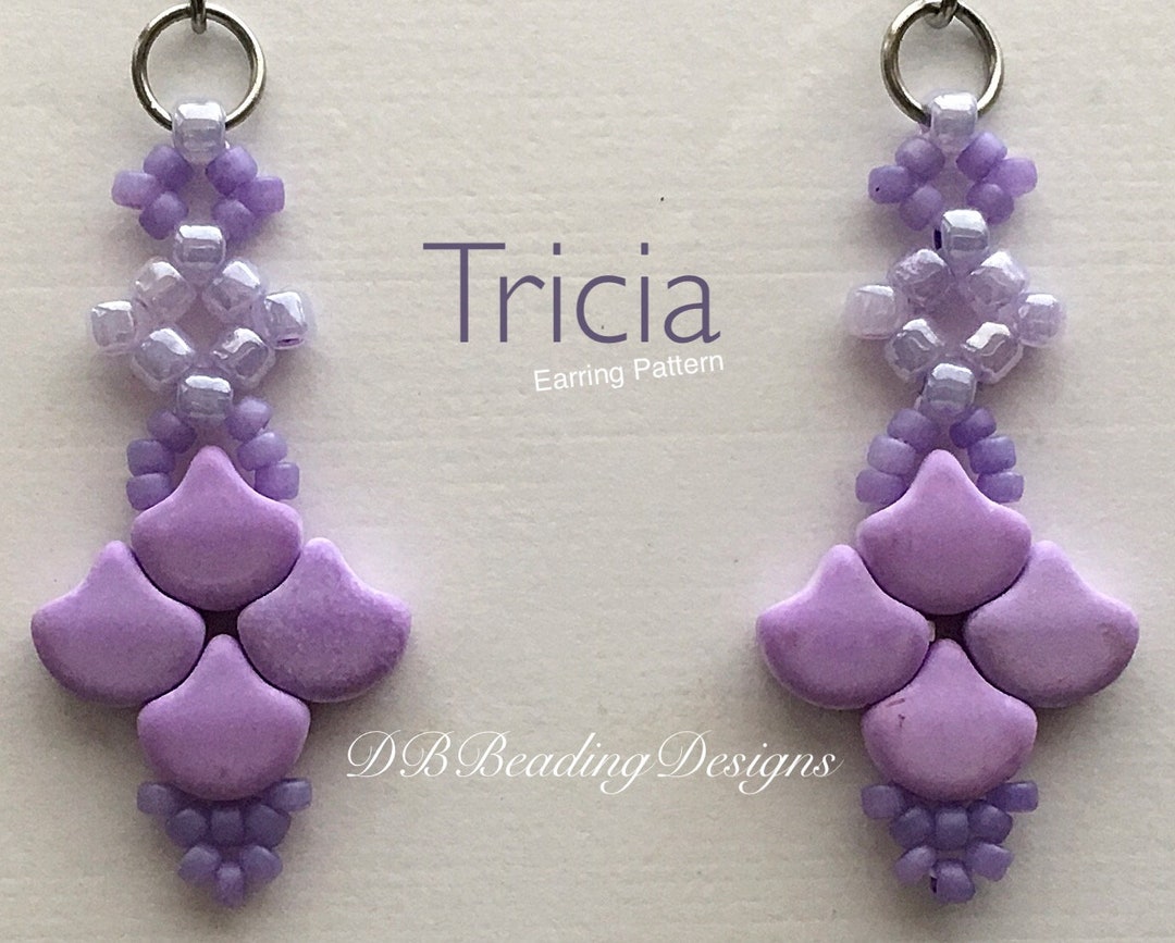 Tricia Beaded Earring Pattern, Instant PDF, Dbbeadingdesigns, Bead ...