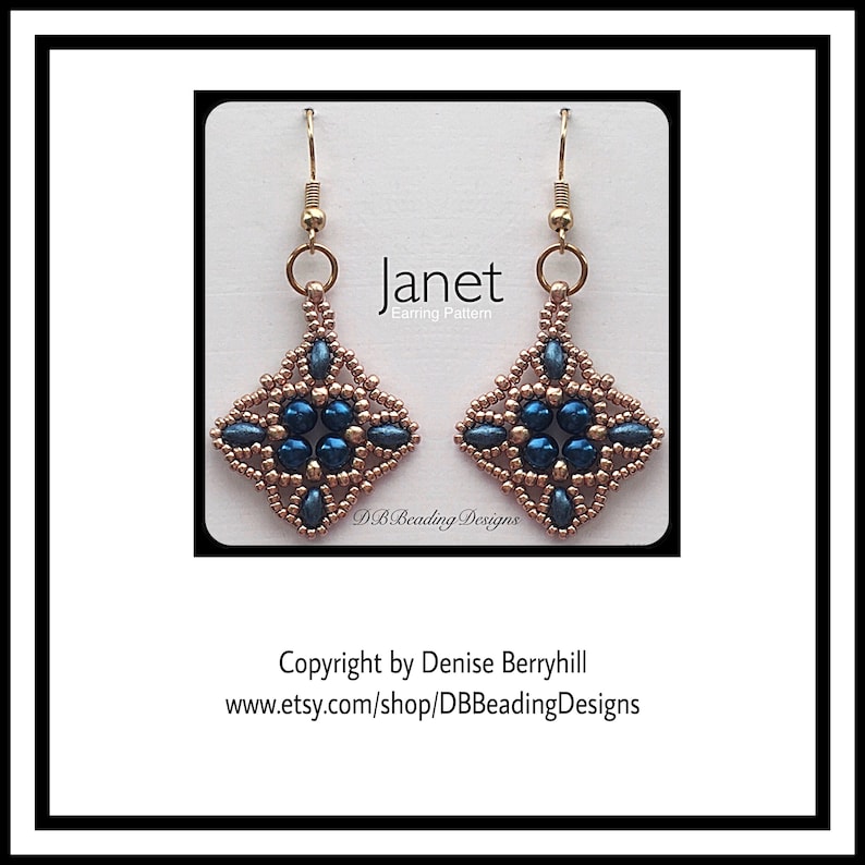 Janet Beaded Earrings Pattern, PDF, Dbbeadingdesigns, Bead Tutorial ...