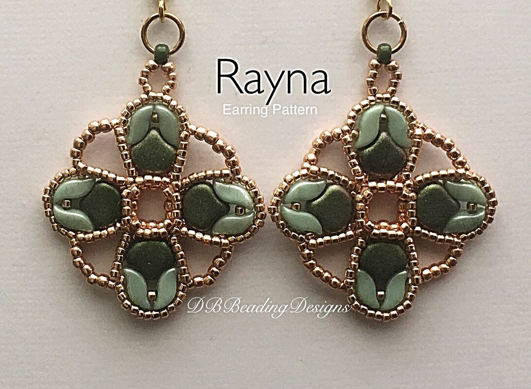 Rayna Beaded Earrings Pattern, PDF, Dbbeadingdesigns, Beading Tutorial ...