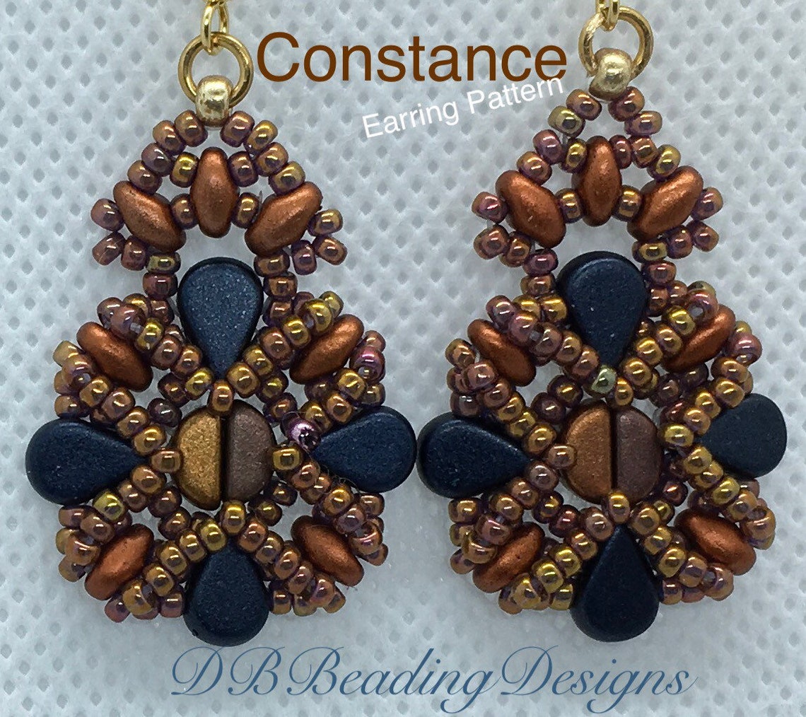Constance Beaded Earrings Pattern PDF Beading Tutorial | Etsy