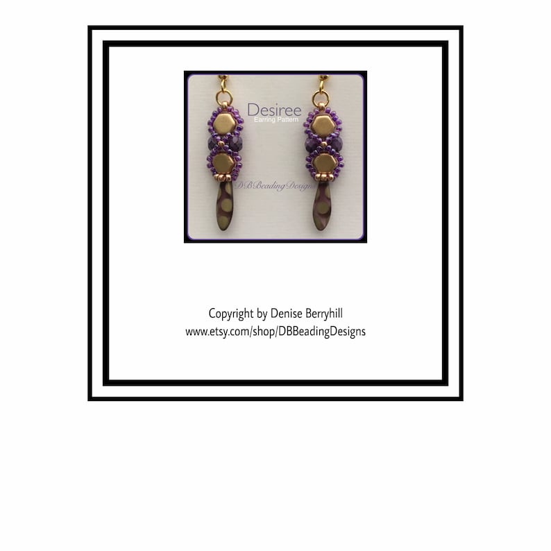 Desiree Beaded Earrings Pattern Dbbeadingdesigns PDF - Etsy