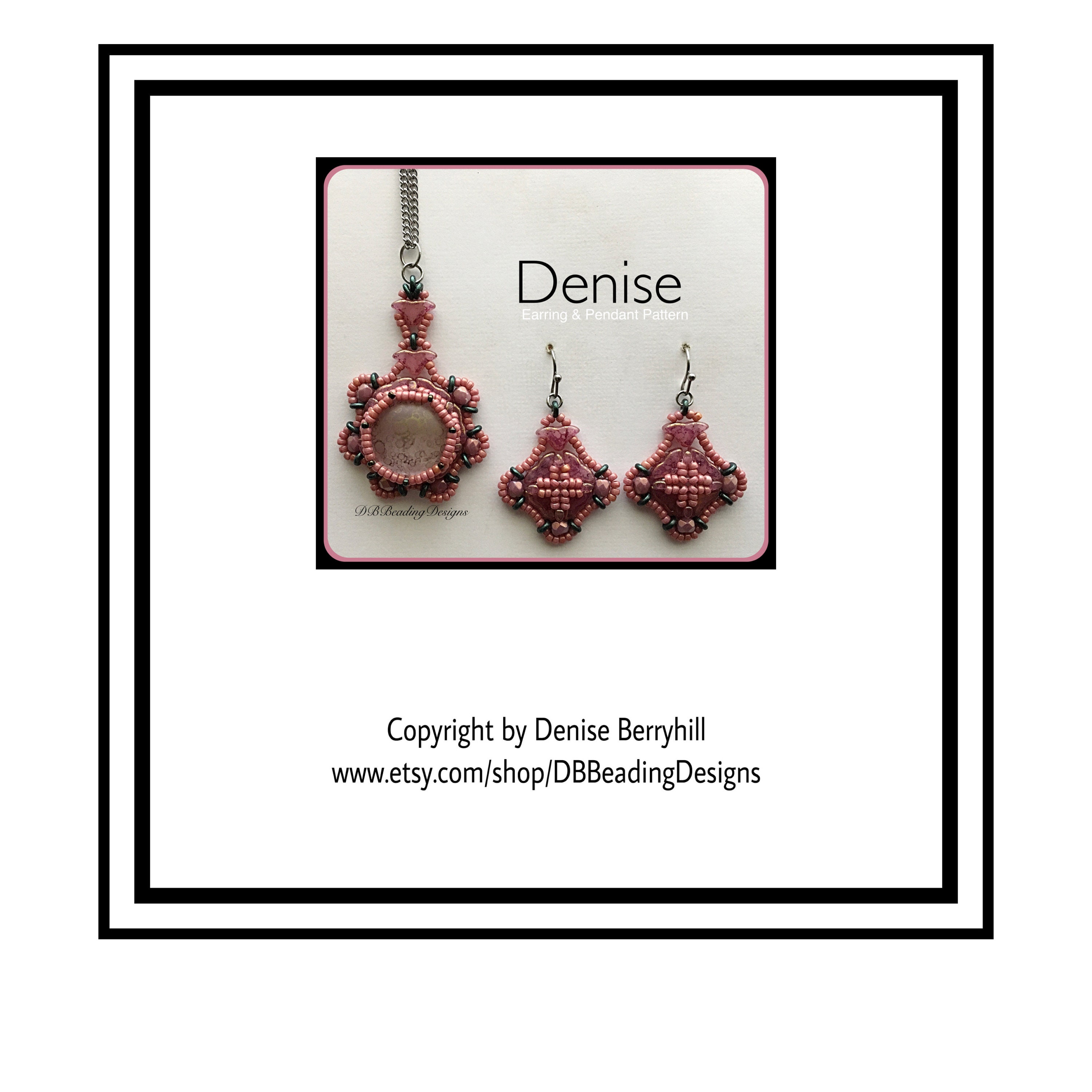 Denise Beaded Earrings/pendant Pattern Dbbeadingdesigns PDF - Etsy