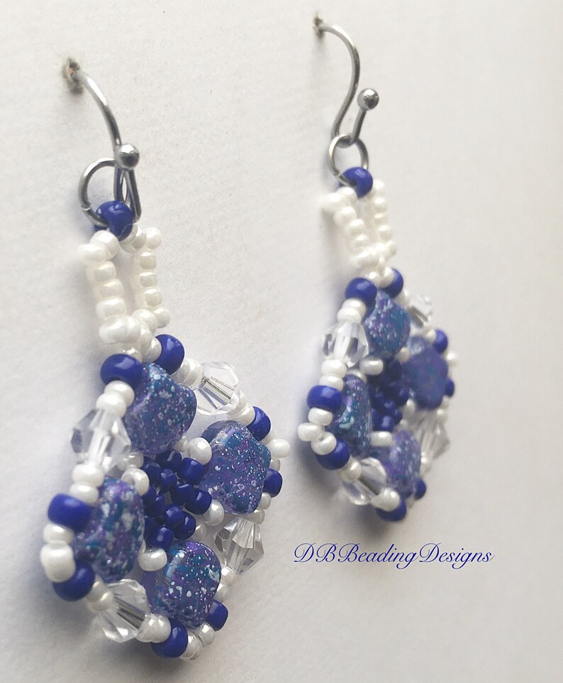 Crystal Beaded Bracelet and Earring Pattern, PDF, Beading Tutorial ...
