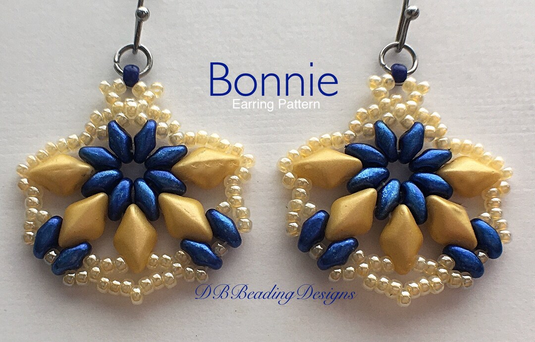 Bonnie Beaded Earrings Pattern, Instant PDF, Dbbeadingdesigns, Bead ...