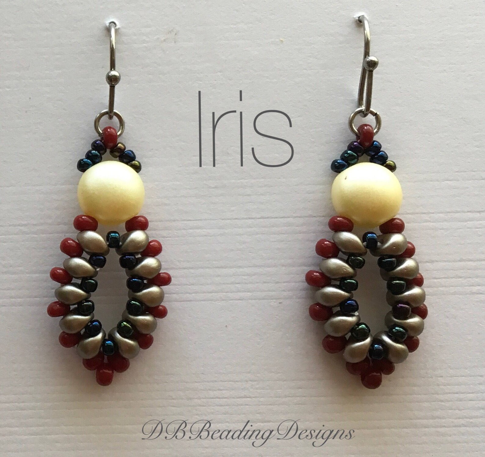 Iris Beaded Earrings Pattern - Etsy