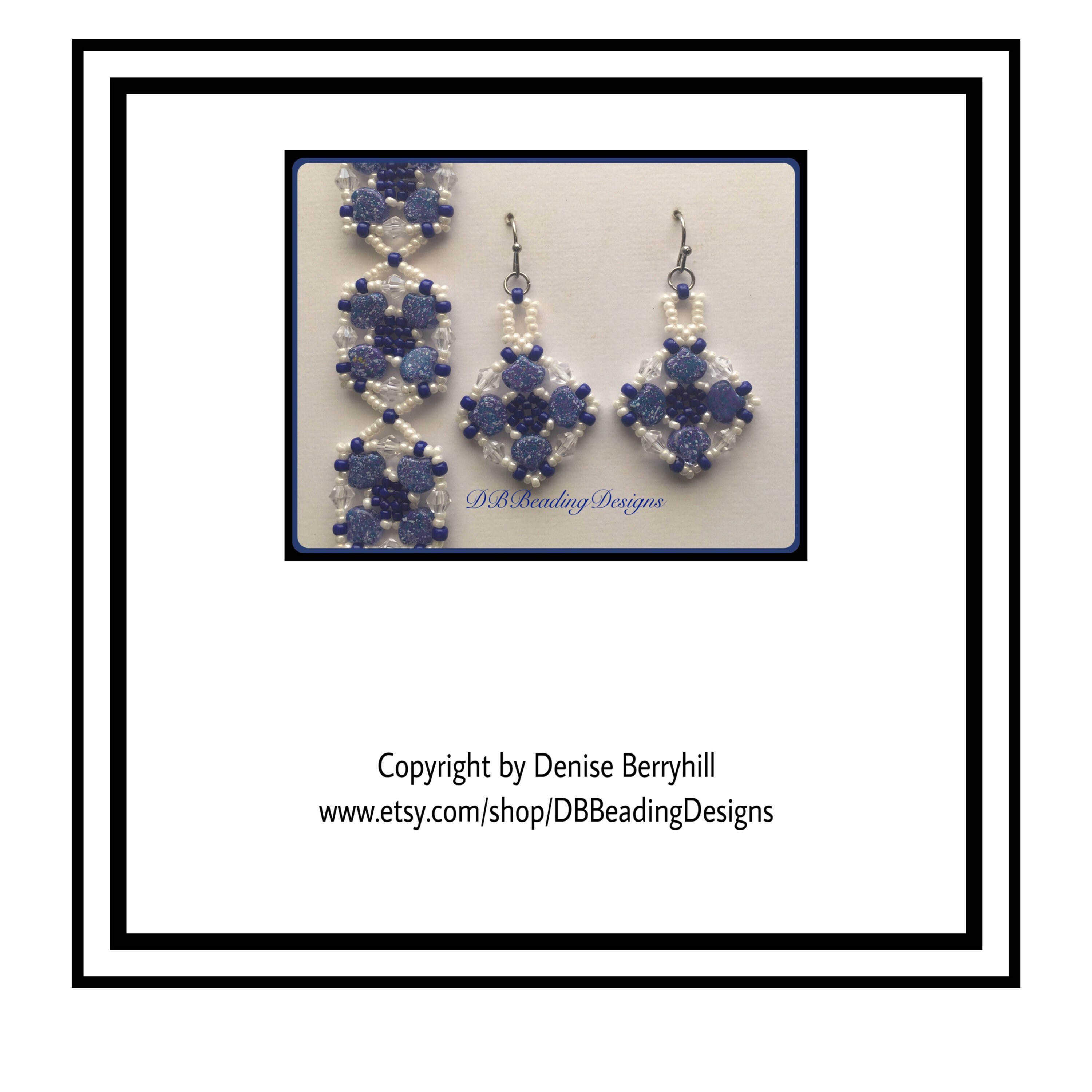 Crystal Beaded Bracelet and Earring Pattern, PDF, Beading Tutorial ...