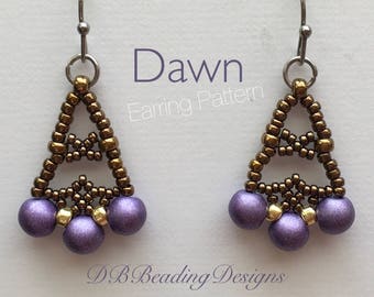 Reba Beaded Earrings Pattern PDF Bead Pattern Tutorial | Etsy