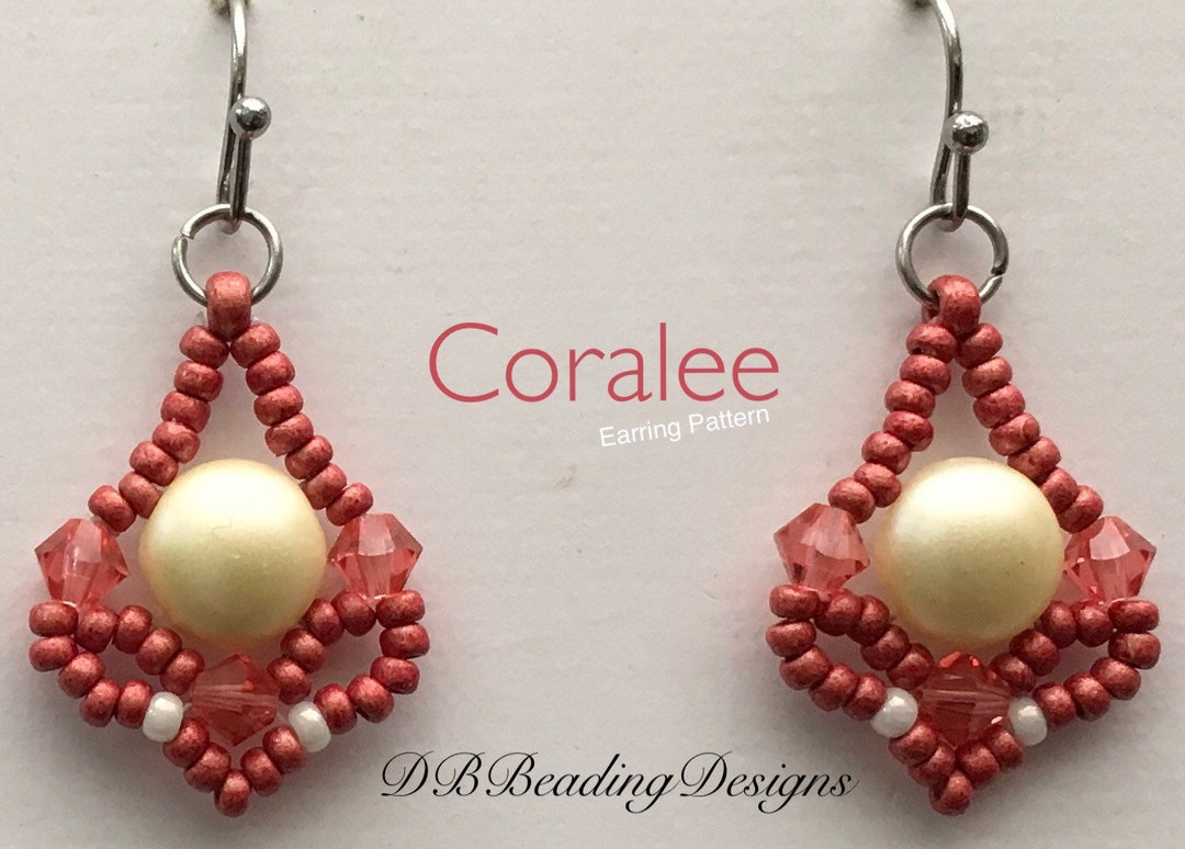Coralee Beaded Earrings Pattern, Instant PDF, Beading Pattern Tutorial ...