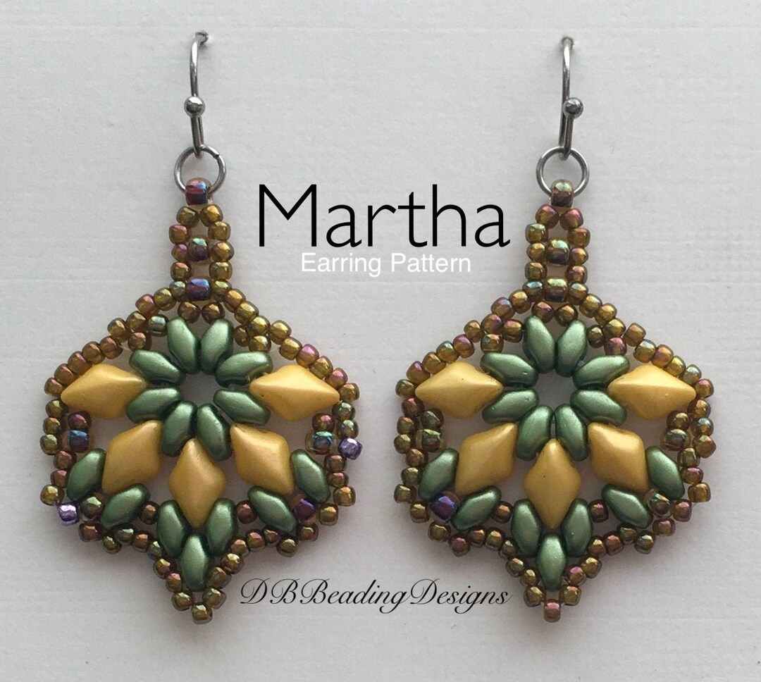 Martha Beaded Earrings Pattern, Instant PDF, Dbbeadingdesigns, Bead ...