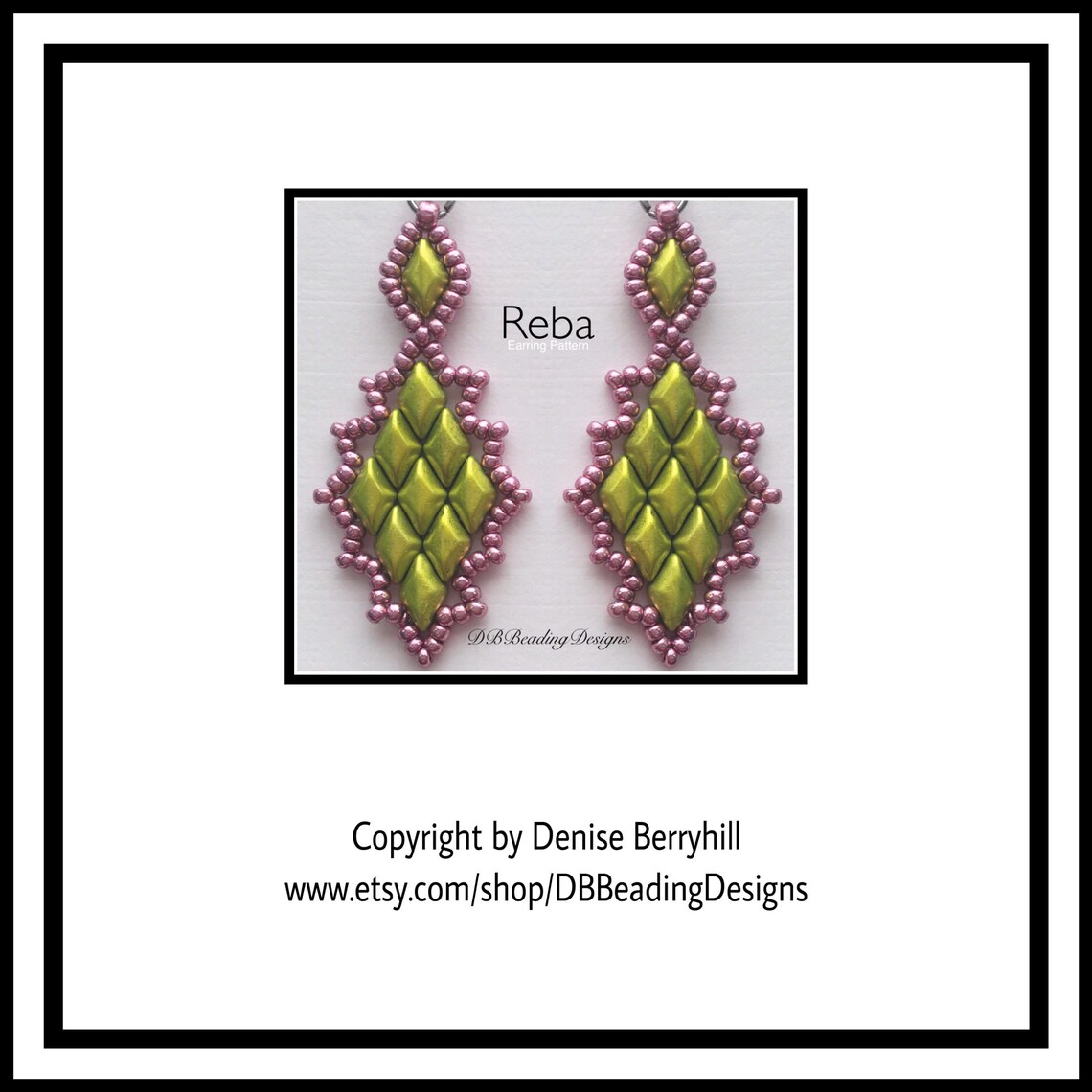 Reba Beaded Earrings Pattern, PDF, Bead Pattern Tutorial ...