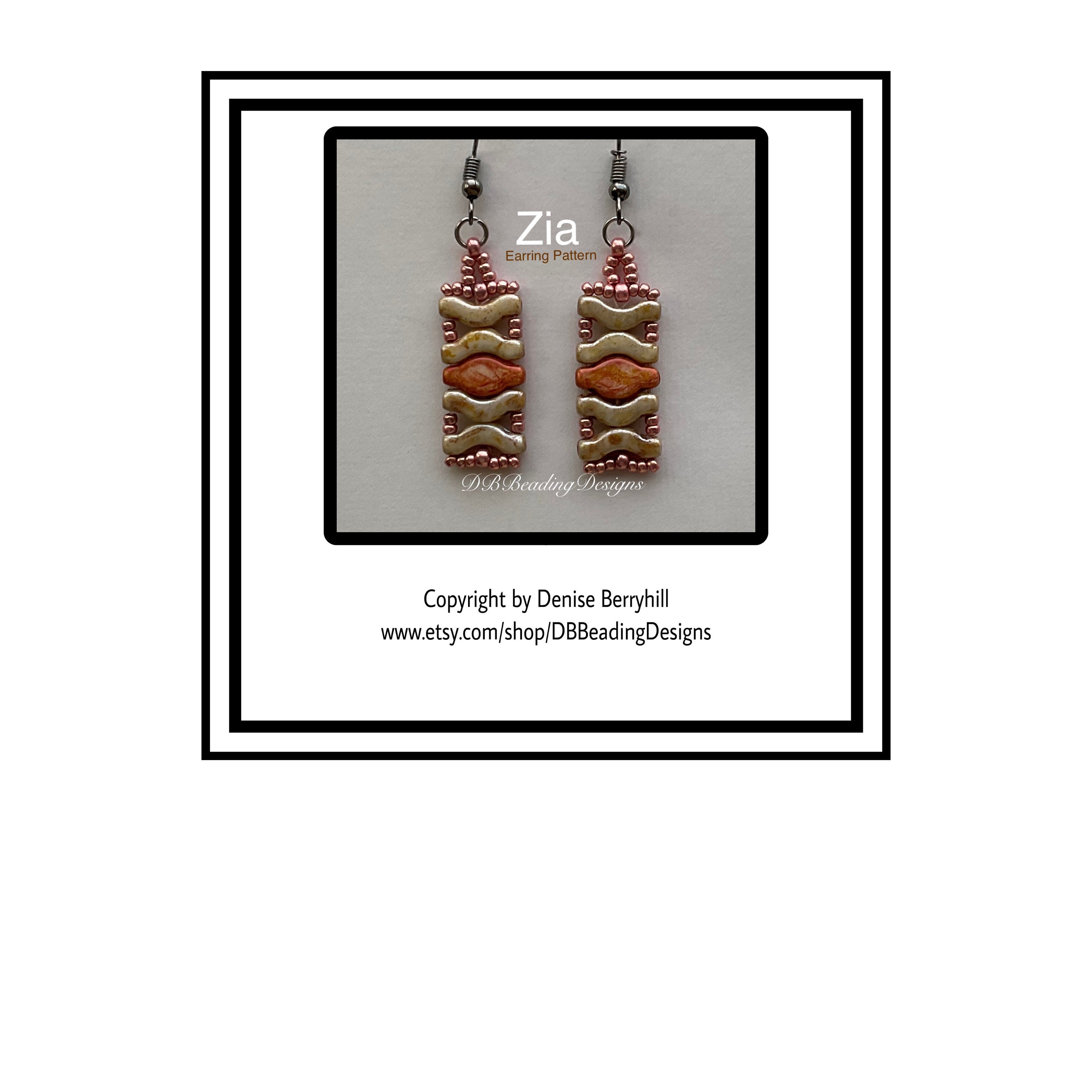 Zia Beaded Earrings Pattern, Dbbeadingdesigns, Instant PDF, Beading ...