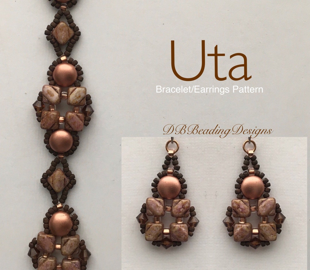 Uta Beaded Bracelet/earrings Pattern, Dbbeadingdesigns, PDF, Beading ...
