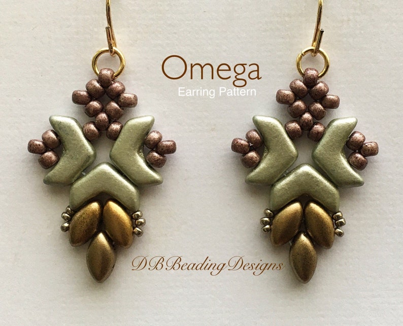 Omega Beaded Earrings Pattern, Dbbeadingdesigns, PDF, Beading Tutorial ...
