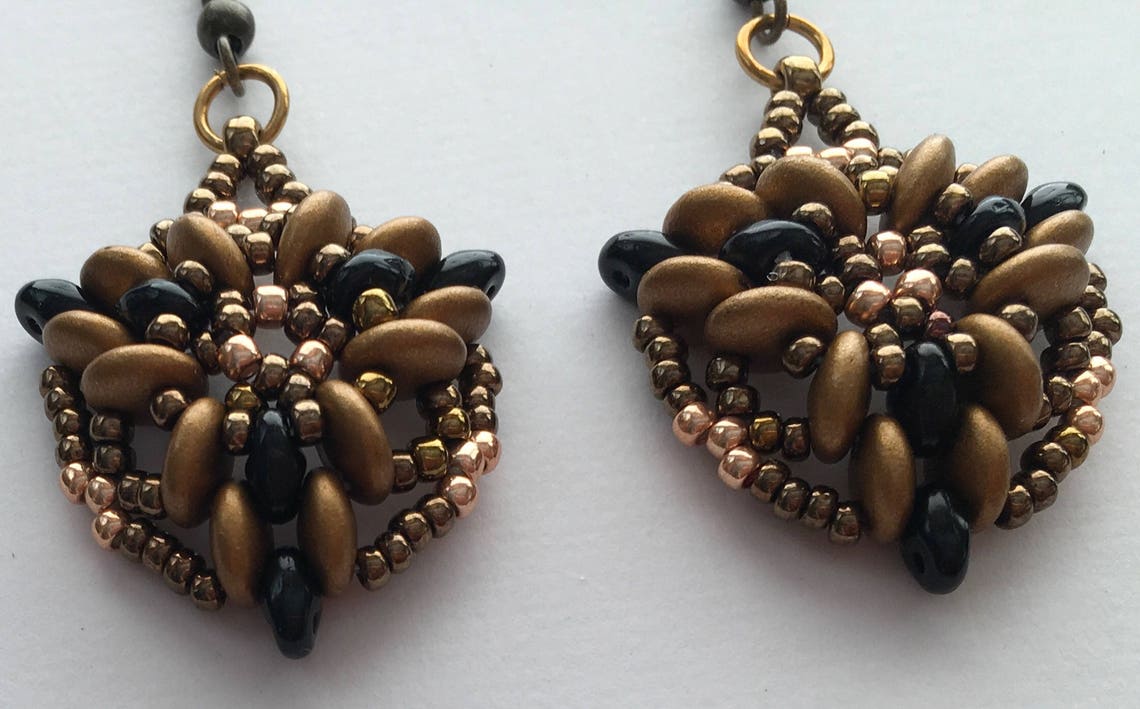 Olive Beaded Earrings Pattern | Etsy