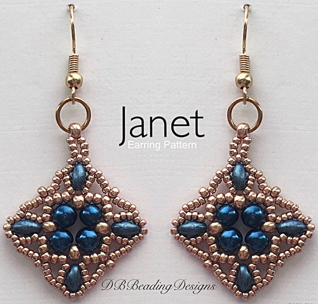 Janet Beaded Earrings Pattern, PDF, Dbbeadingdesigns, Bead Tutorial ...