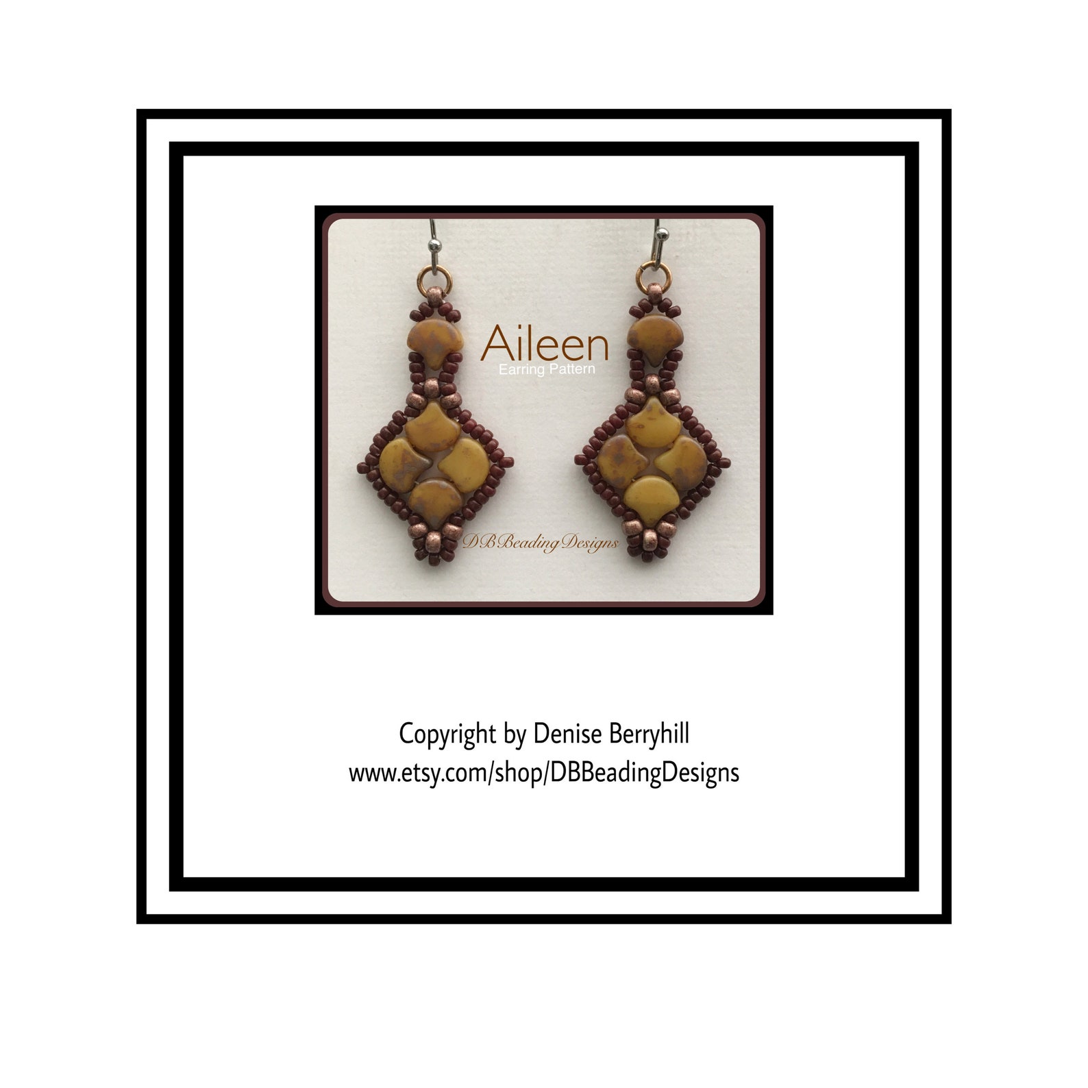 Aileen Beaded Earrings Pattern Dbbeadingdesigns PDF Beading | Etsy