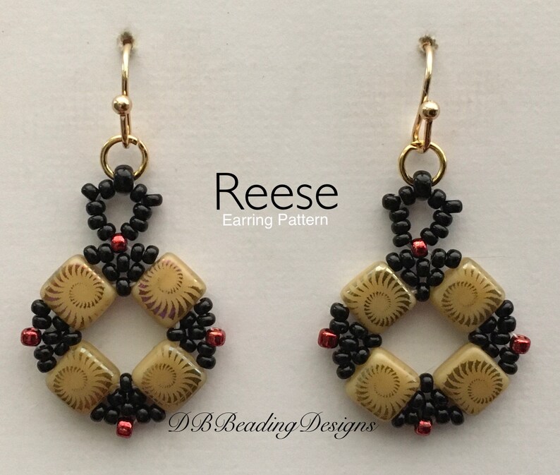 Reese Beaded Earrings Patterns, Dbbeadingdesigns, Pdf, Beading Tutorial ...