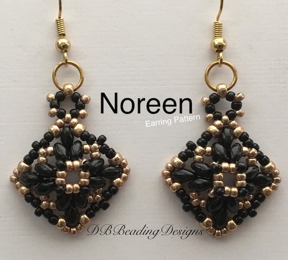 Noreen Beaded Earrings Pattern Instant PDF Dbbeadingdesigns | Etsy