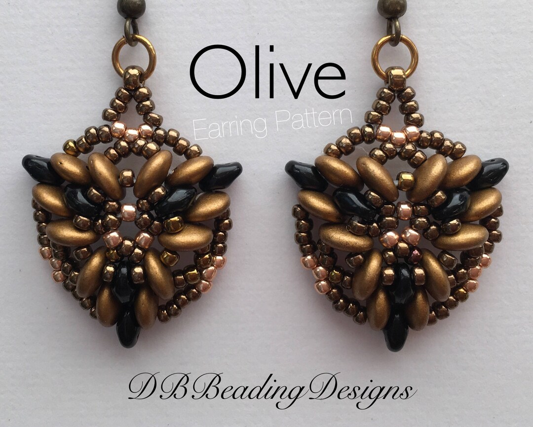 Olive Beaded Earrings Pattern - Etsy