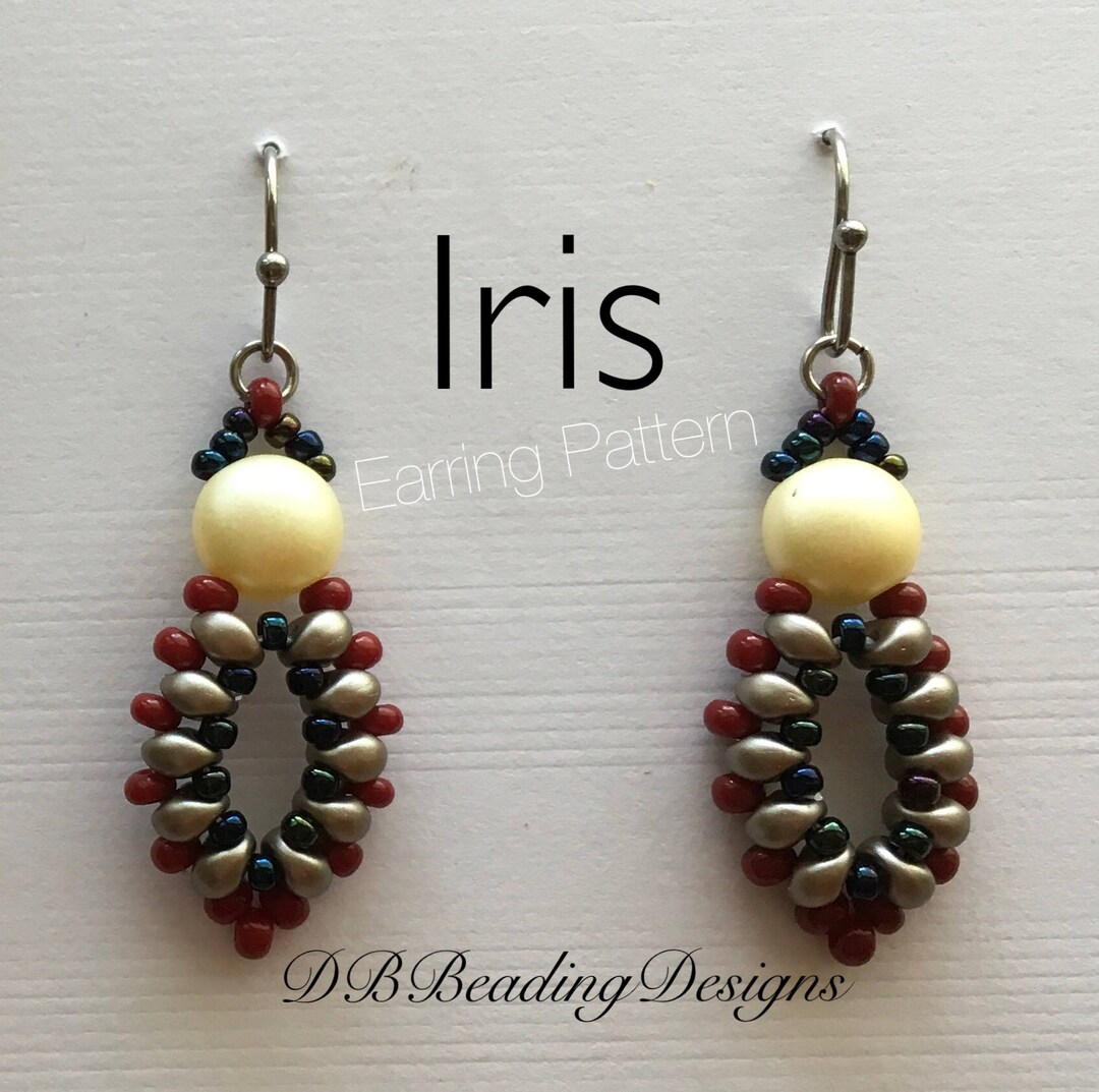 Iris Beaded Earrings Pattern - Etsy