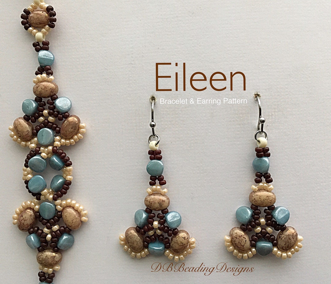 Eileen Beaded Bracelet and Earrings Pattern, Dbbeadingdesigns, PDF ...