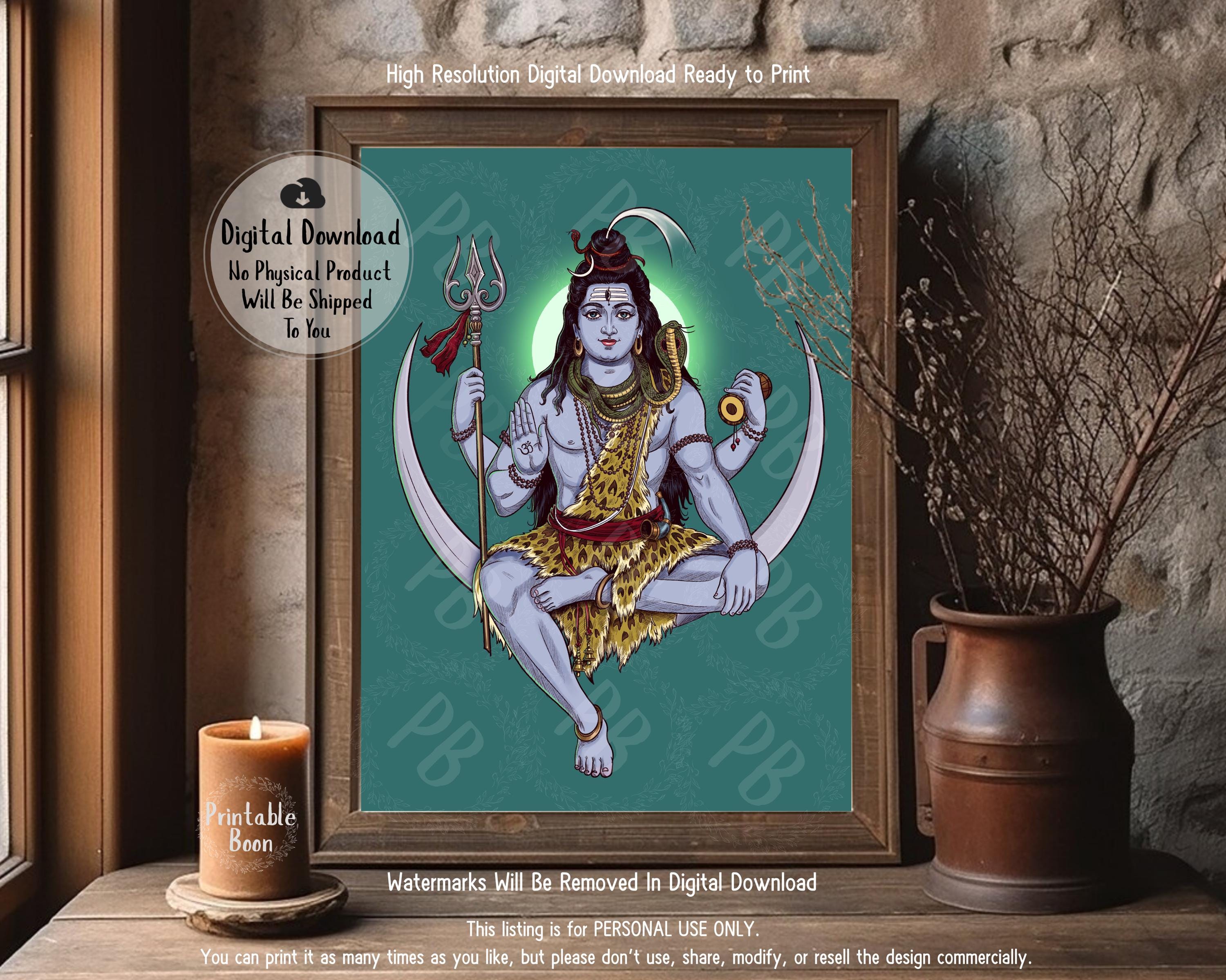 Shiva as Guru Poster, Lord Siva Poster, Shiva, Siva Poster, Vintage ...