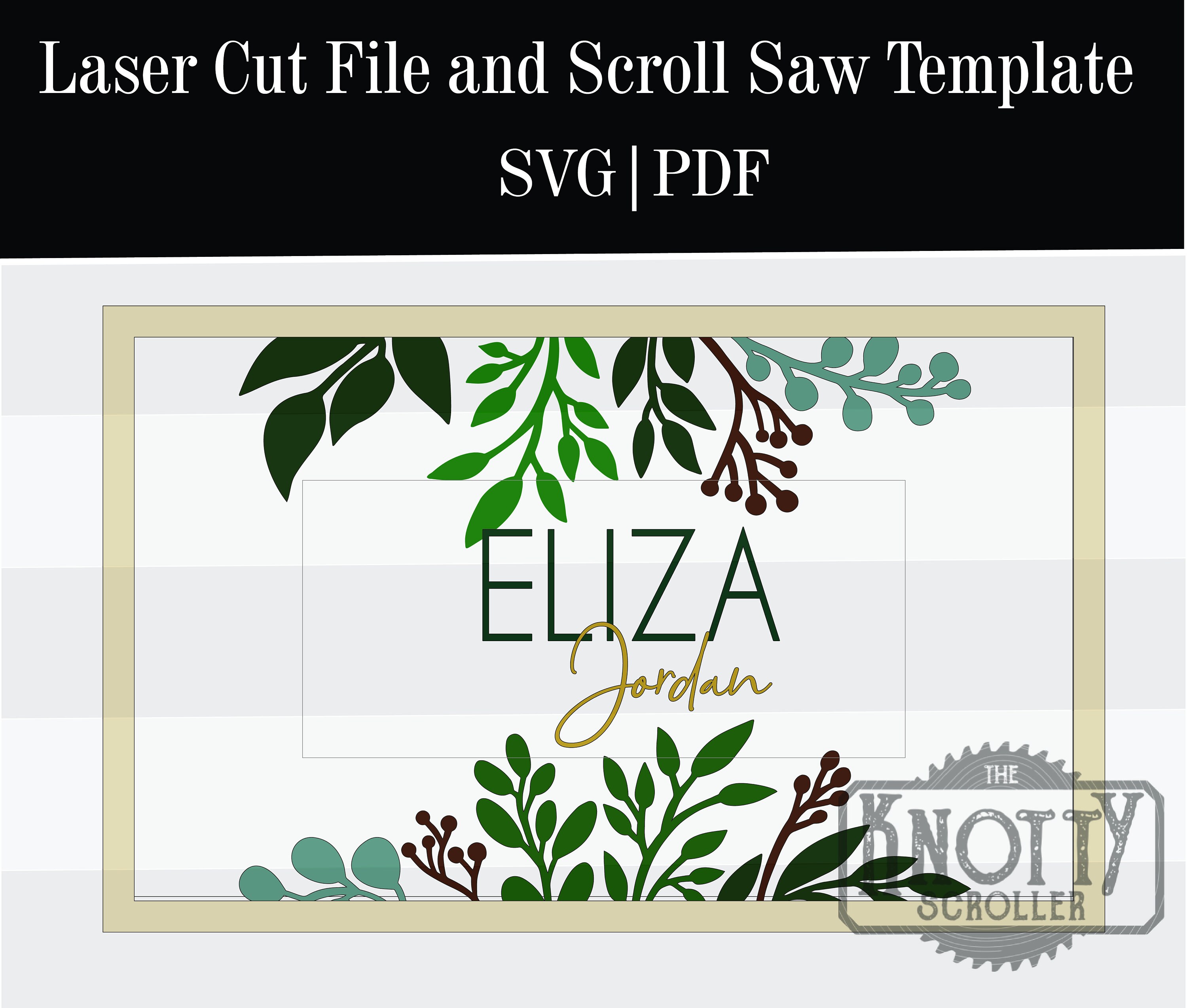 Eliza Jordan Laser Cut File Sign Svg , Glowforge SVG, Flower Cut File ...