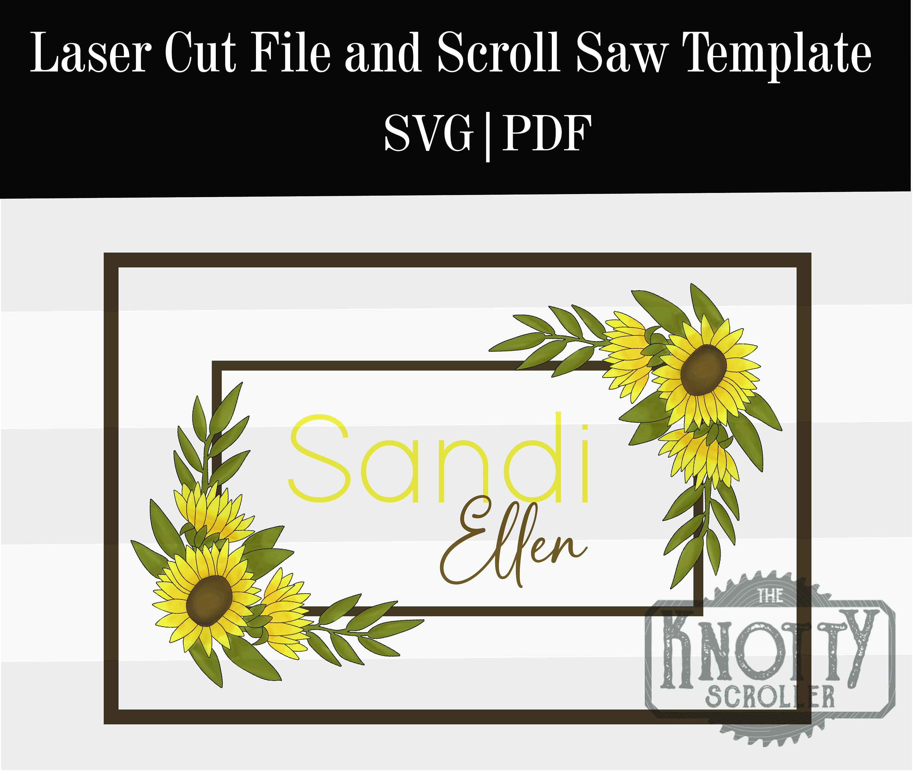 Sunflower Floral Sign Svg Bundle, Glowforge SVG, Flower Cut File ...