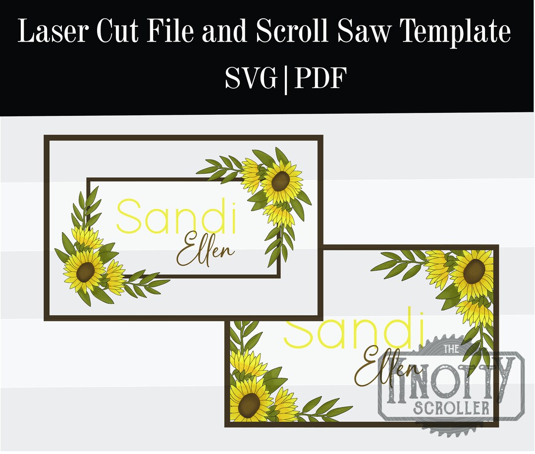 Sunflower Floral Sign Svg Bundle, Glowforge SVG, Flower Cut File ...