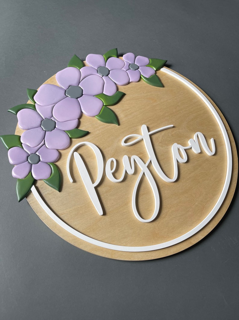 Peyton Floral Laser Cut File, Glowforge SVG, Flower Cut File, Nursery ...