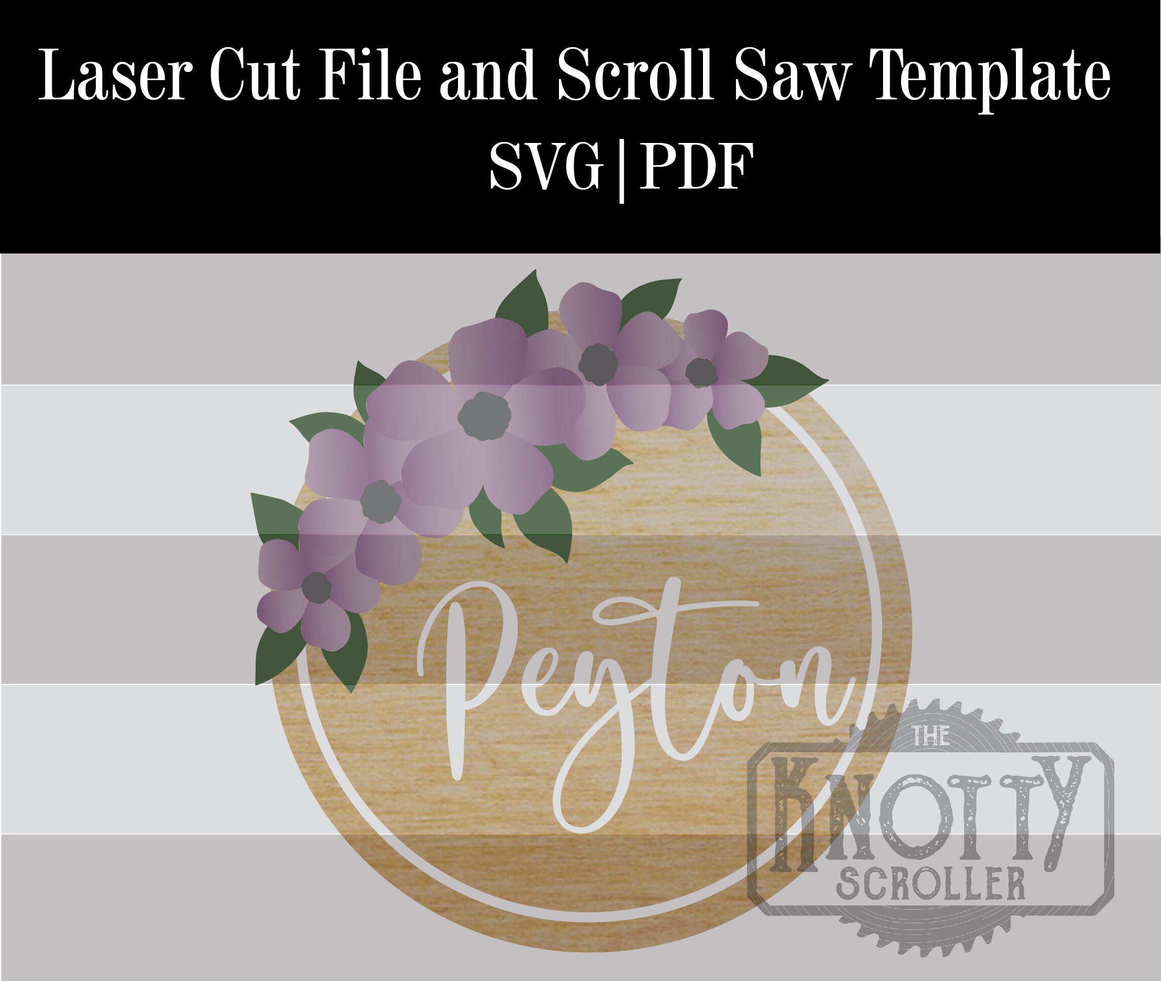 Peyton Floral Laser Cut File, Glowforge SVG, Flower Cut File, Nursery ...