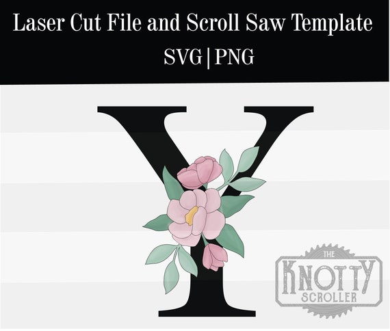 Letter Y Floral Sign Svg Glowforge SVG Flower Cut File - Etsy