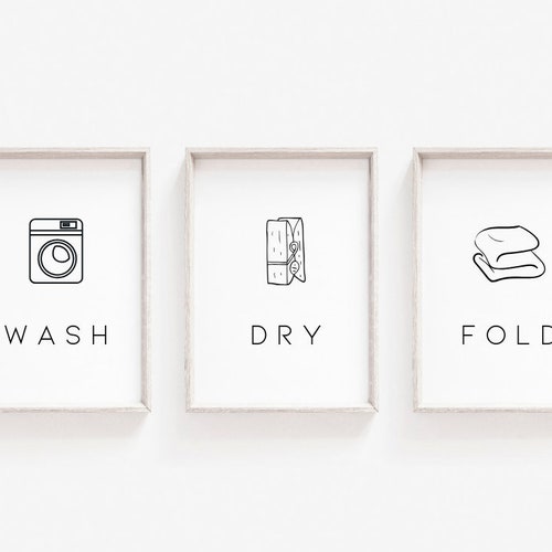 Laundry Prints Utility Room Decor Washing Print Bathroom - Etsy
