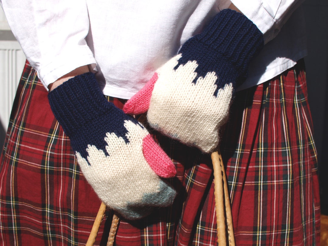 Wave Pattern Mittens /wool 100% - Etsy