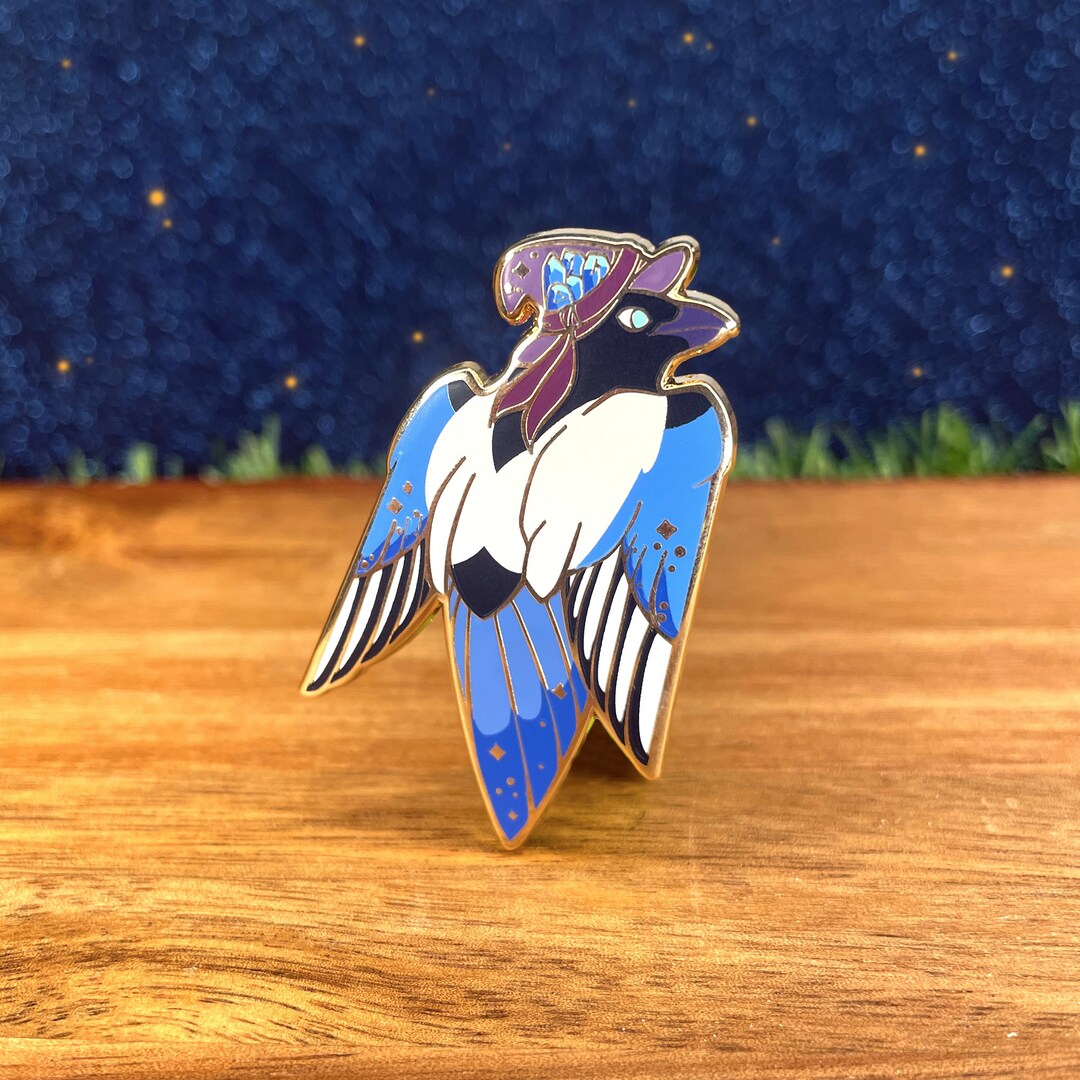 Carinae Hard Enamel Pin, Witch Magpie Jackdaw Raven Crow, Cute ...