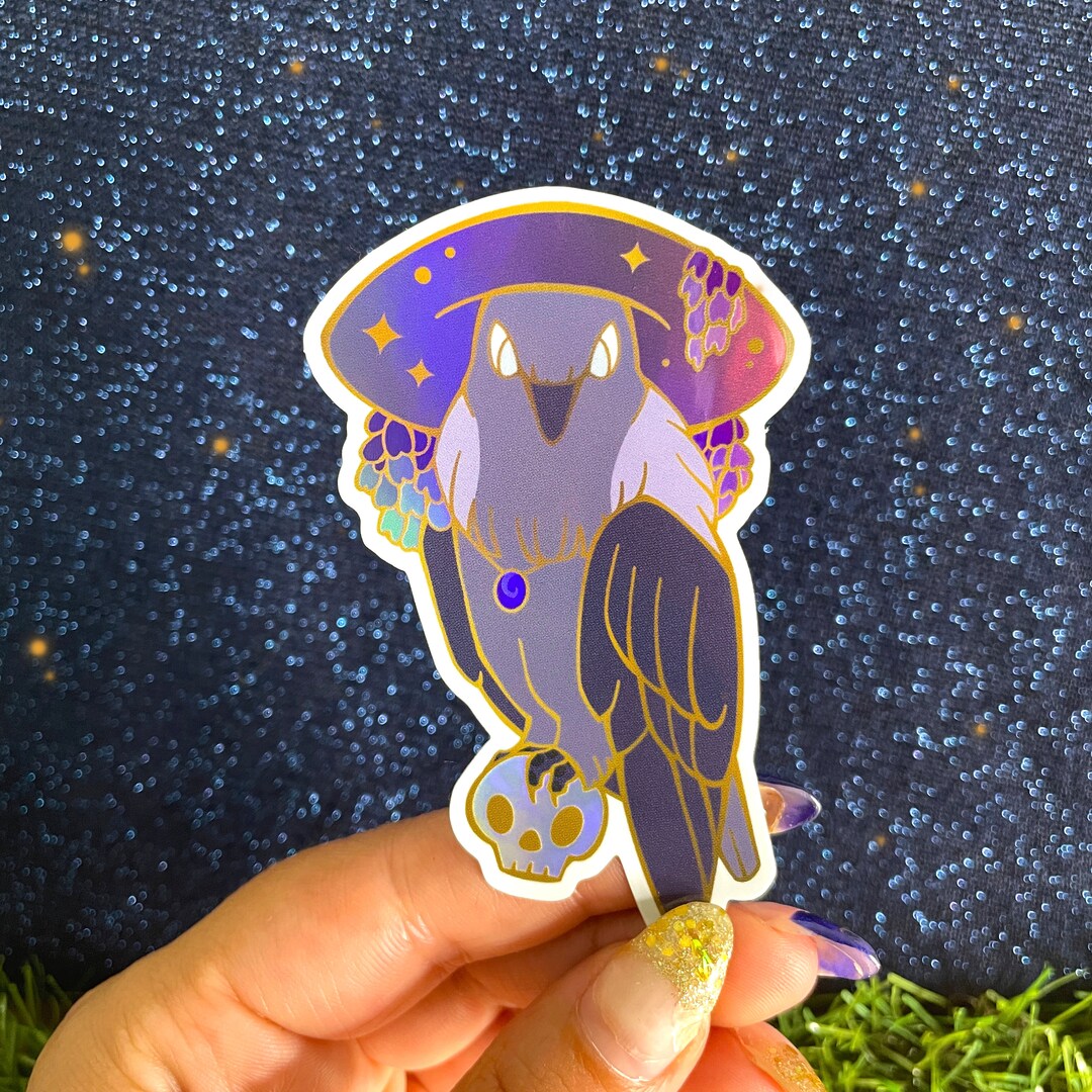 Morpheus Holographic Vynil Sticker, Witch Jackdaw Raven Crow, Cute ...