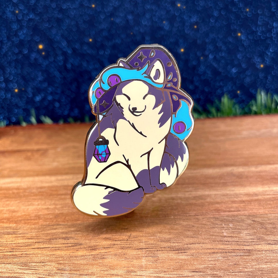 Shiro Hard Enamel Pin, Artic Fox Witch, Cute Halloween Animal Familiar ...