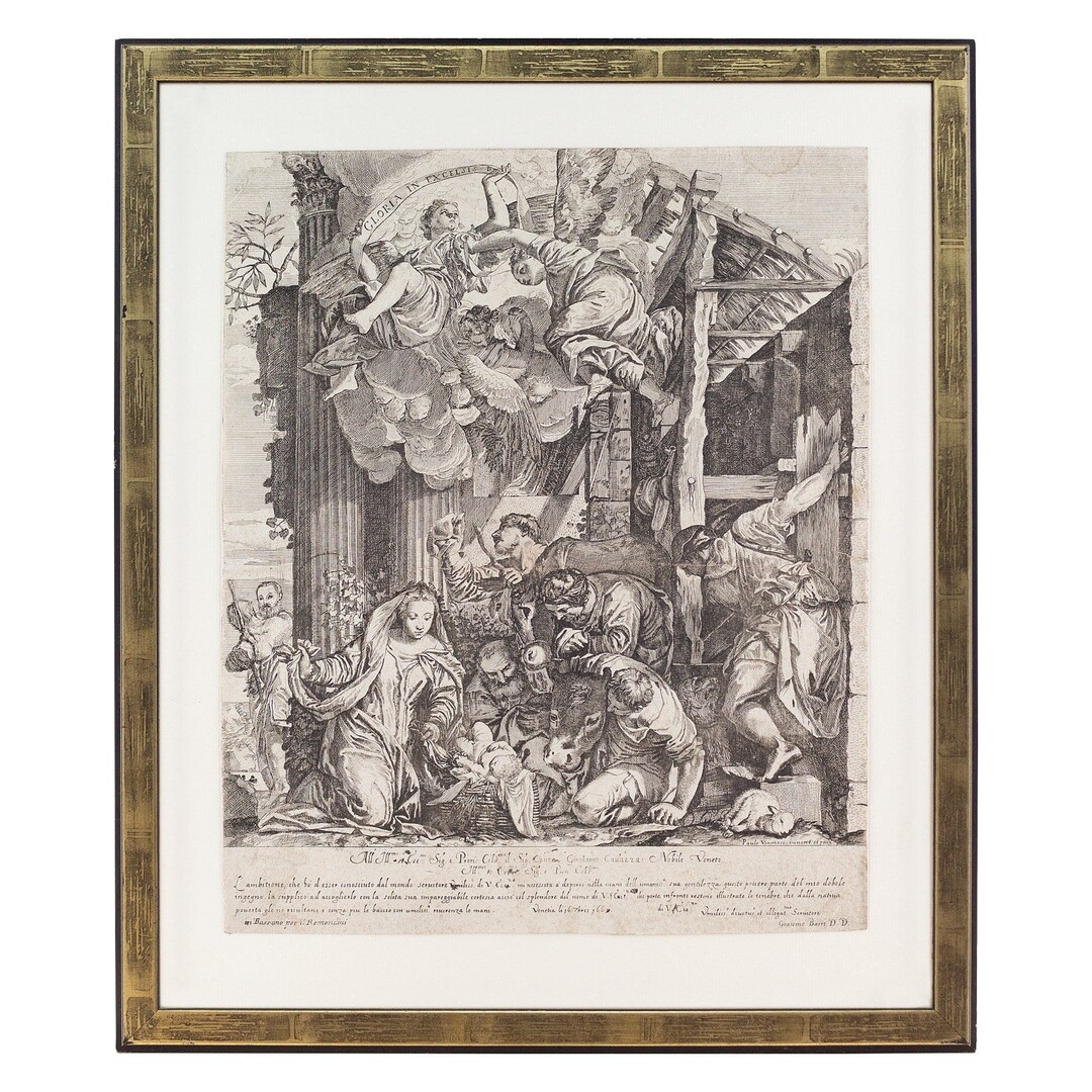 Antique Etching, Giacomo Barri After Paolo Veronese, the Adoration of the Shepherds - Etsy