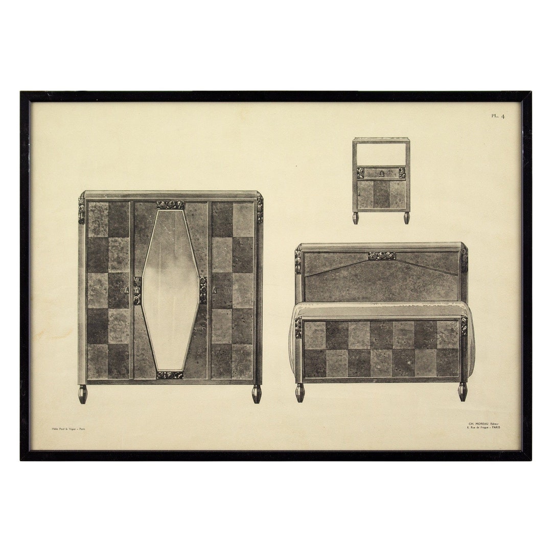 Four Antique Heliogravures, Paul & Vigier, Examples of French Room ...