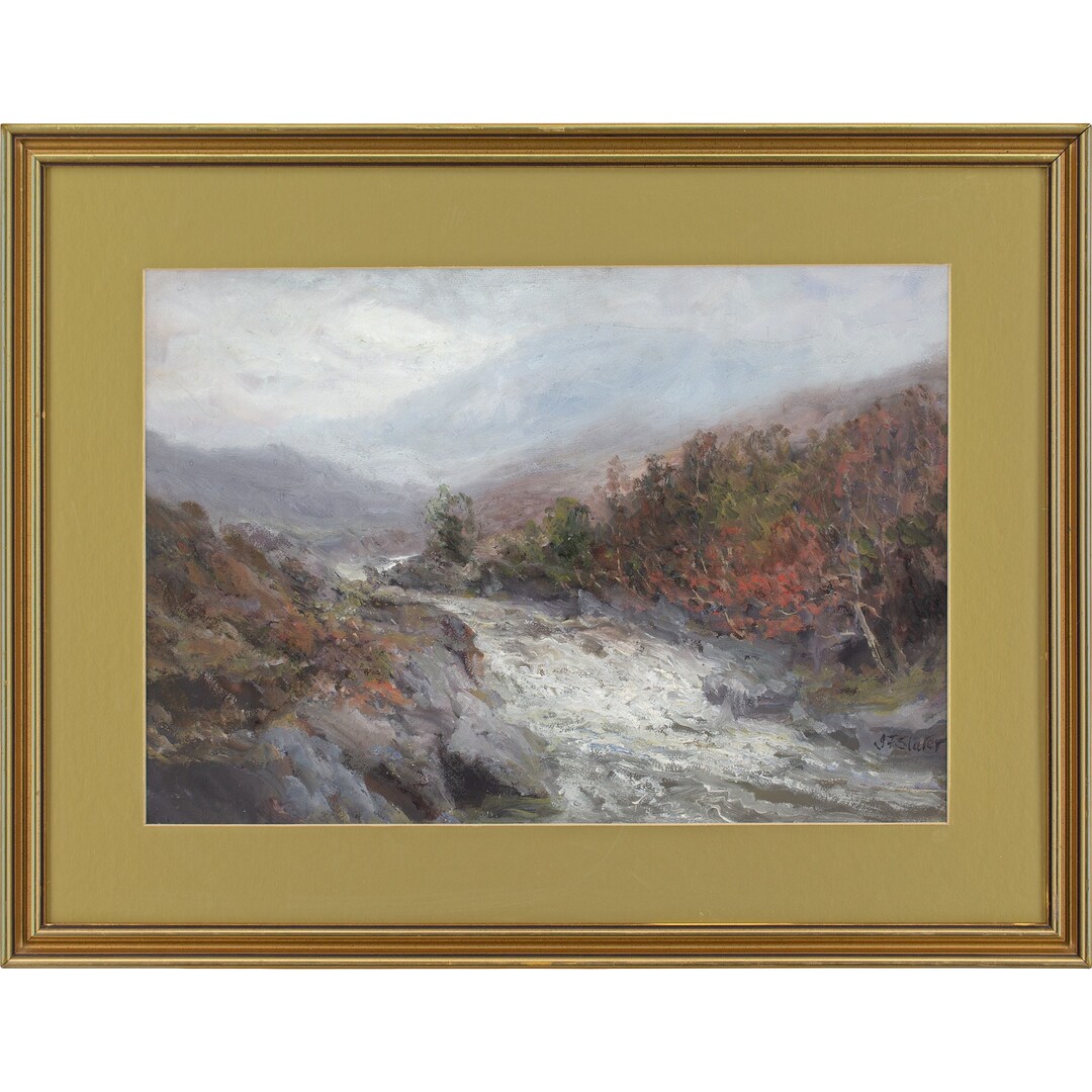 Antique Gouache, John Falconar Slater, Misty Uplands, Northumberland - Etsy