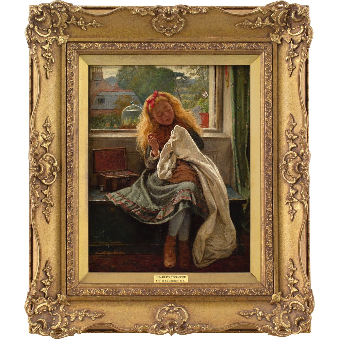 Antique Oil Painting, Charles Rossiter, Very Industrious - Etsy