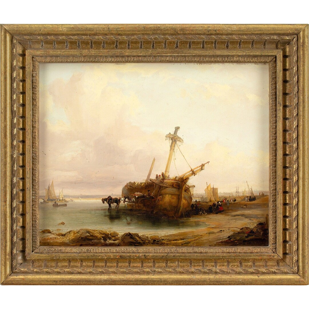 Antique Seascape Painting, George Balmer, the Dismantled Dutchman - Etsy